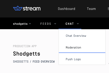 How do I access the moderation dashboard? - Chat – getstream.io